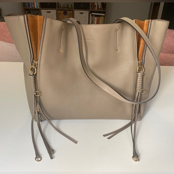 Chloe | Bags | Authentic Chloe Motty Grey Calf Leather Large Milo Tote Carryall Shoulder Bag ...